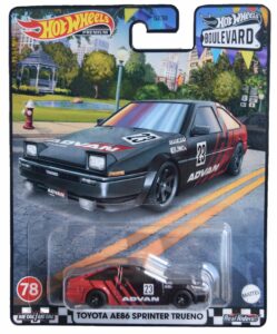 hot wheels toyota ae86 sprinter trueno, boulevard premium series