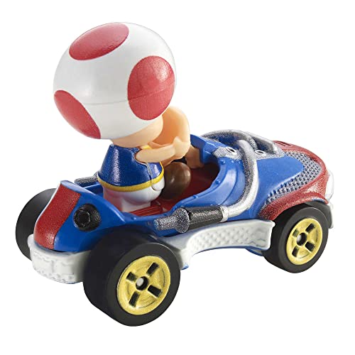 Hot Wheels GBG30 Mario Kart 1:64 Die-Cast Toad with Sneeker Vehicle