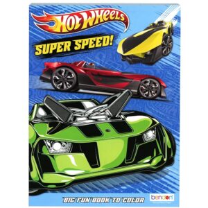 hot wheels super speed coloring book - big fun book to color hot wheels coloring book, boys arts and crafts activity coloring for kids birthday, party favors 80 coloring pages