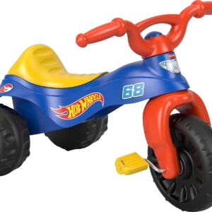 Fisher-Price Hot Wheels Toddler Tricycle Tough Trike Toy Bike with Handlebar Grips & Storage for Preschool Kids Ages 2+ Years​ (Amazon Exclusive)