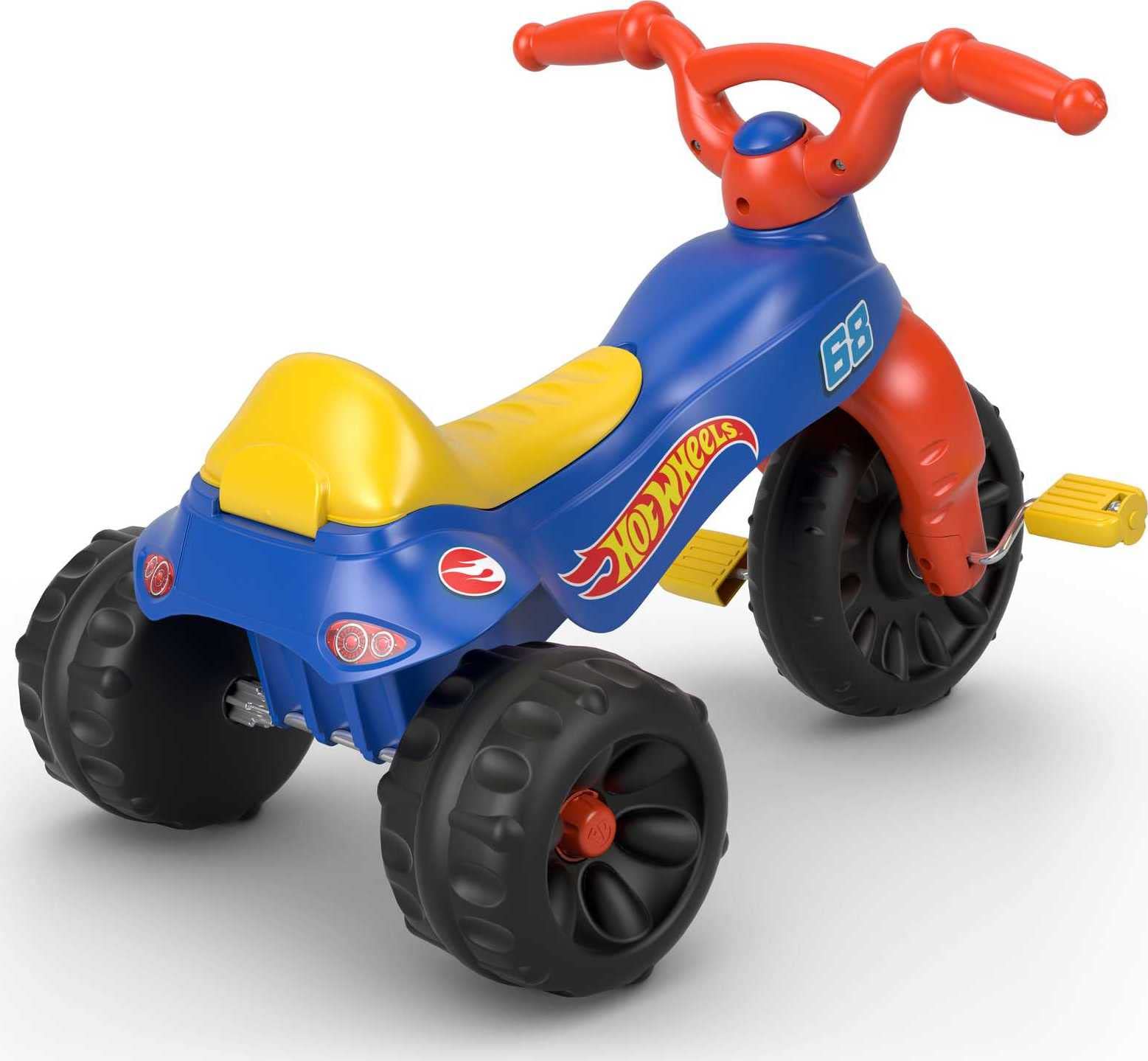 Fisher-Price Hot Wheels Toddler Tricycle Tough Trike Toy Bike with Handlebar Grips & Storage for Preschool Kids Ages 2+ Years​ (Amazon Exclusive)