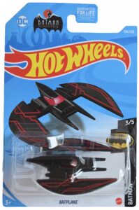 hot wheels batplane, batman 3/5 - black/red