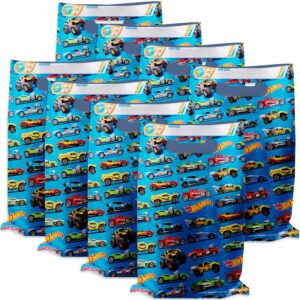 hot wheels wild racer folded loot bags - 9" x 6.5" (8 pc.) - perfect for birthday celebrations & racing themed events