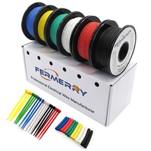 silicone stranded wire automotive wire 16 gauge jumper wire electronic tinned copper hook up wire 6 colors 10ft each 16awg electric wire from fermerry