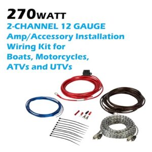 Scosche Install Centric ICAK12 True 12 Gauge Hybrid OFC 2-Channel High Current Amplifier Wiring Kit Accessory Installation Wiring Kit for Boat, Motorcycles, ATV’s and UTV’s