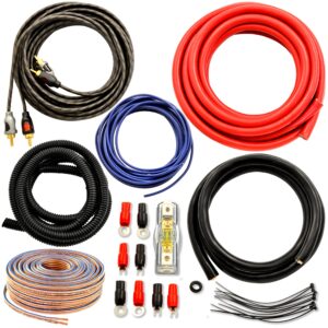 car audio 4 gauge flexible wire & cable complete amplifier install wiring amp kit