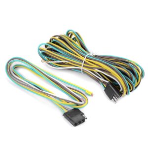 donepart trailer wiring harness kit, 4 pin 4 flat 25ft trailer wiring, wishbone style, 18awg color coded hitch wiring harness connector parts fit for utility trailer boat utv lights