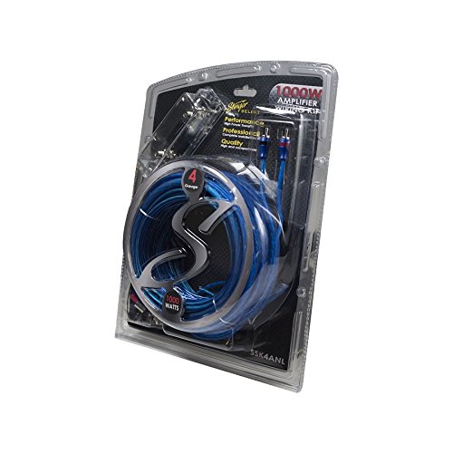 STINGER SSK4ANL 4Ga 1000W Complete Wiring Kit, blue, "10.25"" x 7"" x 4"""