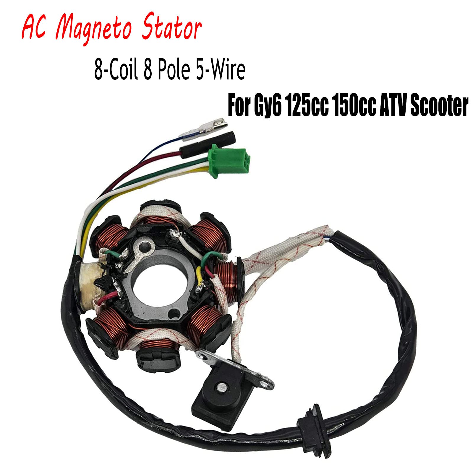 Complete Wiring Harness Kit Electrics ATV Wire Harness Kit with CDI Stator Regulator Ignition Switch Solenoid Relay For GY6 125cc 150cc Pit Bike Scooter ATV Quad Go Kart 4-Stroke Parts by Yolik