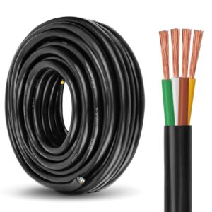 yddecw 4 wire trailer wire - 14/4 50ft 4 way trailer cable 100% pure copper heavy duty 14 gauge 4 conductor extension cable rv trailer wiring insulated cable for rv trailer and automotive