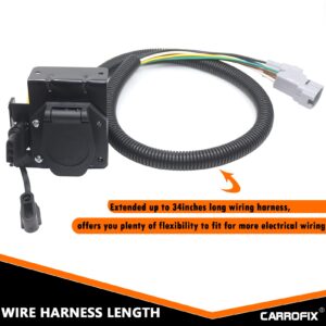 CARROFIX 7 Blade and 4 Way Trailer Wiring Harness for 2007-2013 Toyota Tundra Replacement Vehicle-side Connector, Factory Tow Package Requried