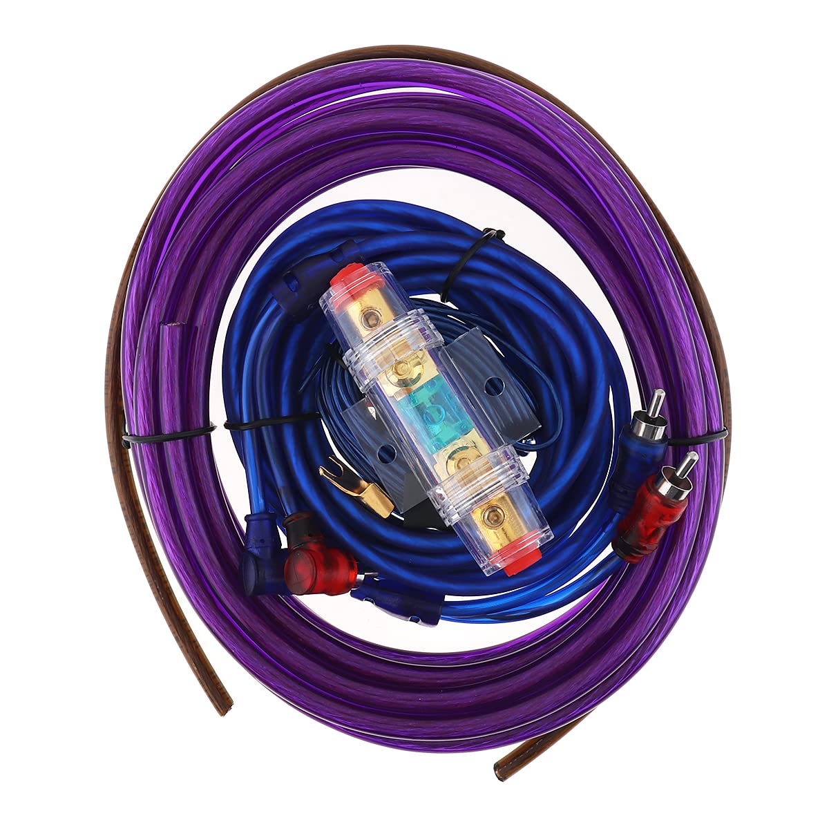 DriSentri 6 Gauge Amp Wiring Kit Amplifier Install Flexible Wiring Complete Installation Cables for Installer, Purple