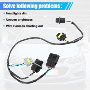 X AUTOHAUX 15930264 Headlight Wiring Harness Headlamp Socket Connector Wire for Chevrolet Malibu 2008 2009 2020 2021 2012 Headlamp Wire Harness Connector 645-539