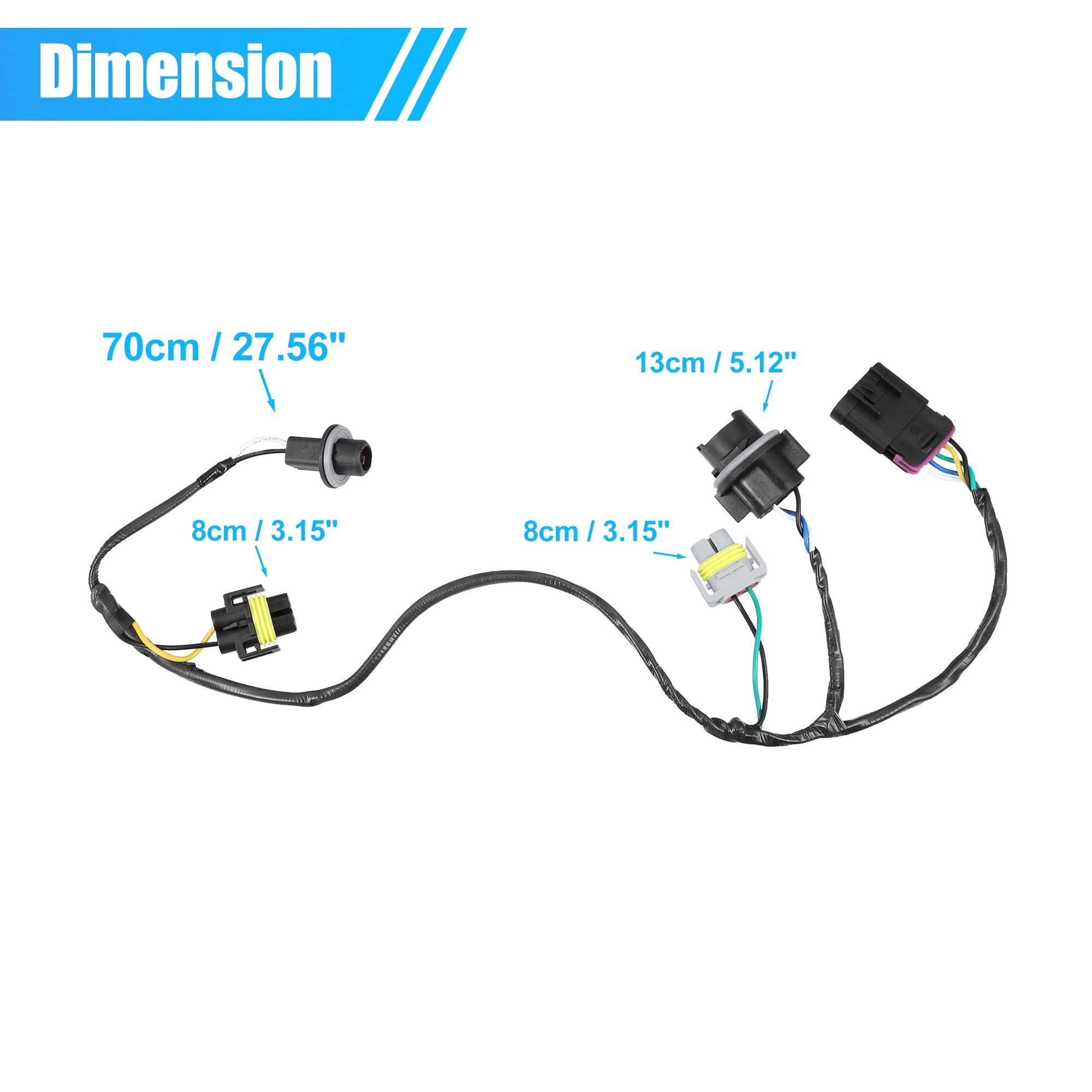 X AUTOHAUX 15930264 Headlight Wiring Harness Headlamp Socket Connector Wire for Chevrolet Malibu 2008 2009 2020 2021 2012 Headlamp Wire Harness Connector 645-539