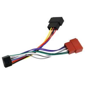 16 pin iso car radio wiring harness adapter compatible with kenwood jvc aftermarket stereo radio connector