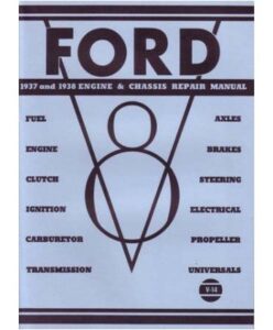 1937 1938 ford v-8 shop service repair manual book engine drivetrain wiring