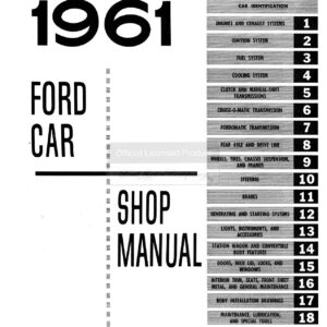 1961 Ford Fairlane Falcon Galaxie Shop Service Repair Book Manual Engine Wiring