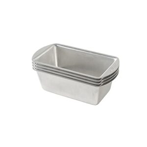 nordic ware natural aluminum commercial mini loaf pans, four 2-cup pans