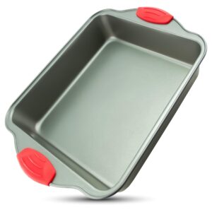 boxiki kitchen non-stick steel 8x8 square baking pan durable, convenient, and premium quality non-stick baking mold bakeware.