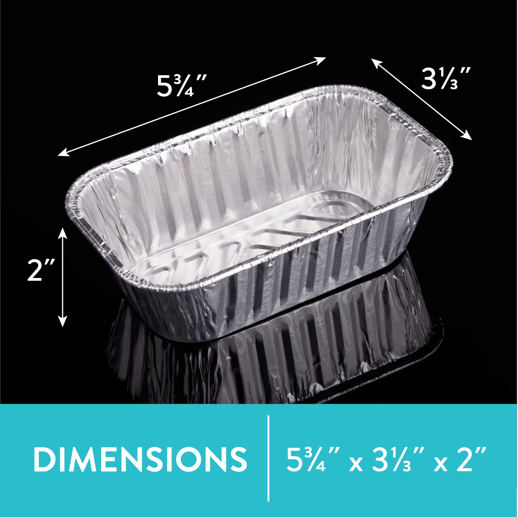 DOBI Aluminum Mini Loaf Pans (50 Pack) - Disposable Aluminum Foil 1 lb Mini Loaf Baking Pans, Small Bread Tins - 6" X 3.5" X 2"