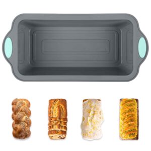 chicrinum silicone bread loaf pan, non-stick food grade silicone baking mold, meatloaf pan with metal reinforced frame more strength