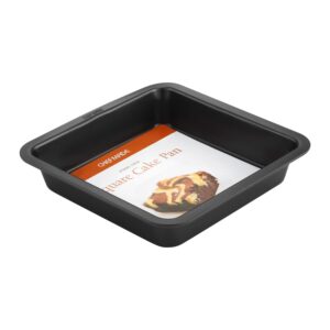 chefmade square cake pan, 8-inch bakeware non-stick carbon steel pan deep dish oven baking mold baking tray ovenware for cakes, bread, pizza, cookies