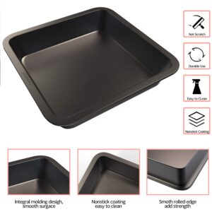 CHEFMADE Square Cake Pan, 8-Inch Bakeware Non-Stick Carbon Steel Pan Deep Dish Oven Baking Mold Baking Tray Ovenware for Cakes, Bread, Pizza, Cookies