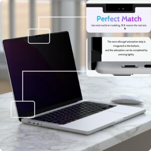 Peslv Privacy Screen MacBook Air 15 Inch (2023-2024, M2 M3 Chip) - A2941 A3114, Magnetic Removable Matte Anti Blue Light Glare Filter 15inch Privacy Screen Protector for Mac Pro 15.3" Laptop