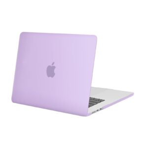 mosiso compatible with macbook air 15 inch case 2023 2024 release m3 a3114 m2 a2941 with liquid retina display & touch id, protective plastic hard shell case cover, purple