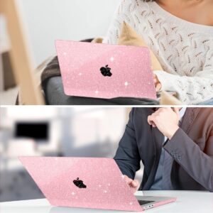 CAMPLALA Compatible with MacBook Air 15 inch Case 2024 2023 Release M3 A3114 M2 A2941, Hard Shell Cover & Keyboard Cover & Screen Protector & OTG Adapter for MacBook Air 15, Sparkly Pink