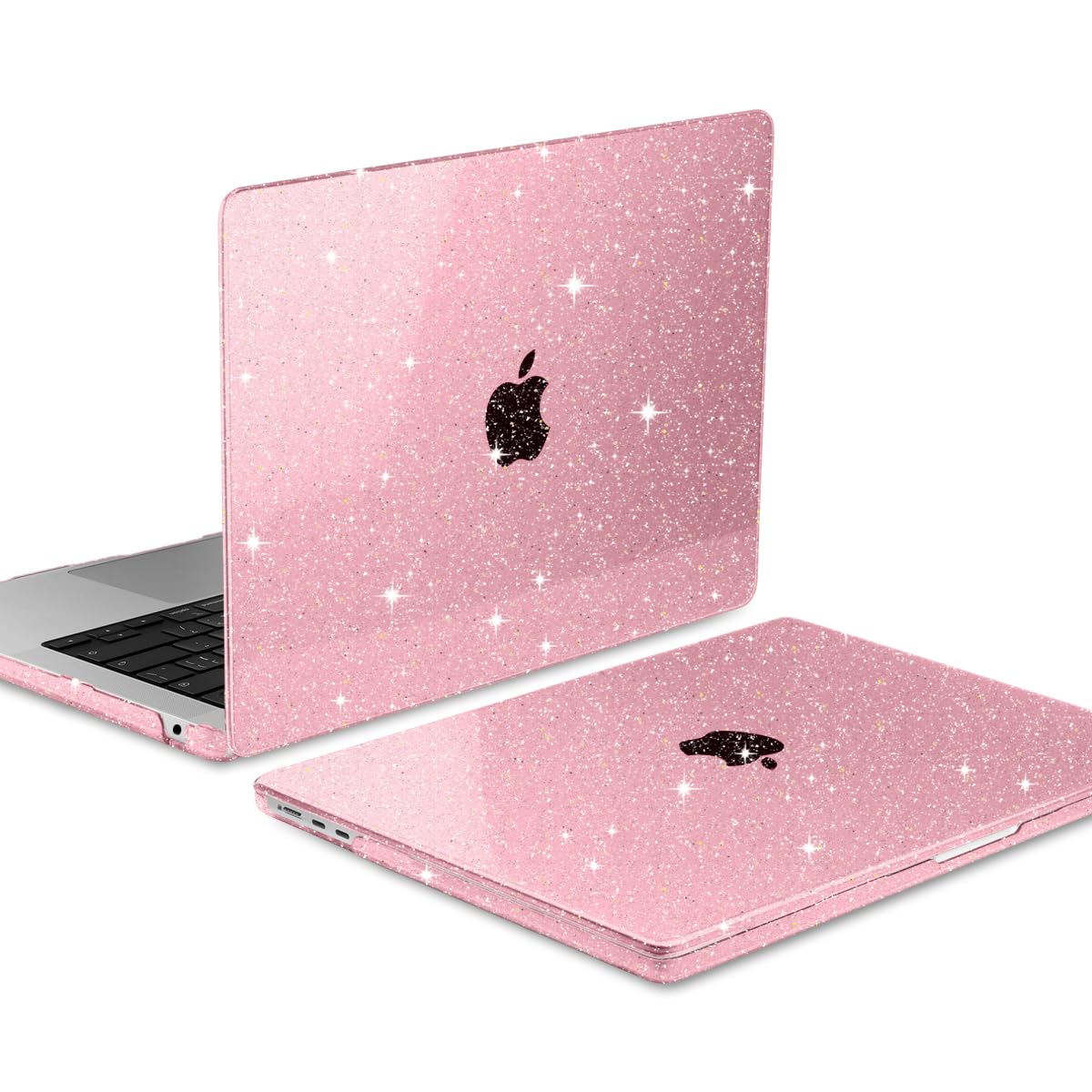 CAMPLALA Compatible with MacBook Air 15 inch Case 2024 2023 Release M3 A3114 M2 A2941, Hard Shell Cover & Keyboard Cover & Screen Protector & OTG Adapter for MacBook Air 15, Sparkly Pink