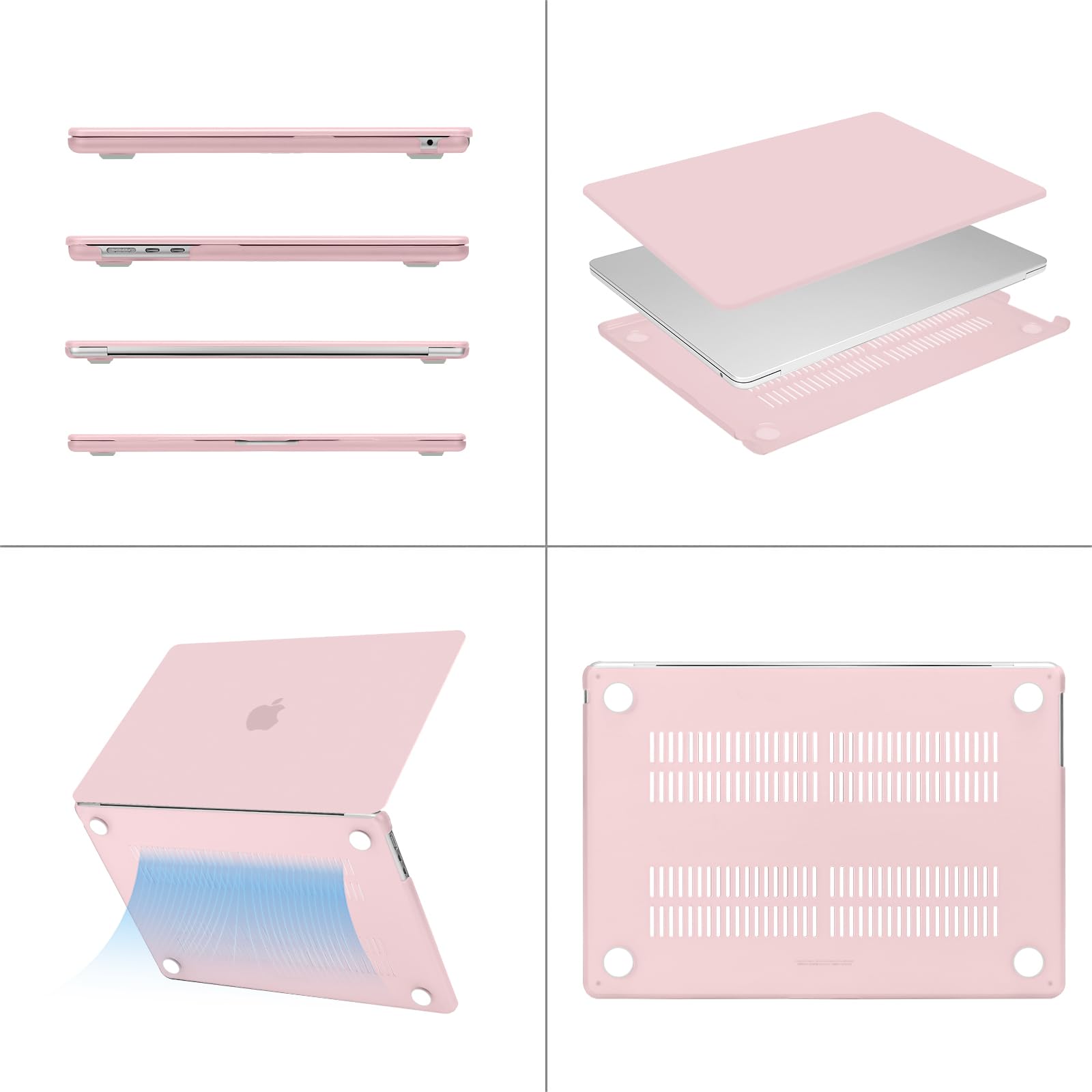 MOSISO Compatible with MacBook Air 15 inch Case 2023 2024 Release M3 A3114 M2 A2941 with Liquid Retina Display & Touch ID, Protective Plastic Hard Shell Case Cover, Baby Pink