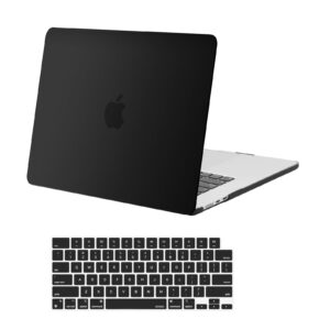 mosiso compatible with macbook air 15 inch case 2023 2024 release m3 a3114 m2 a2941 with liquid retina display & touch id, protective plastic hard shell case & keyboard cover skin, black