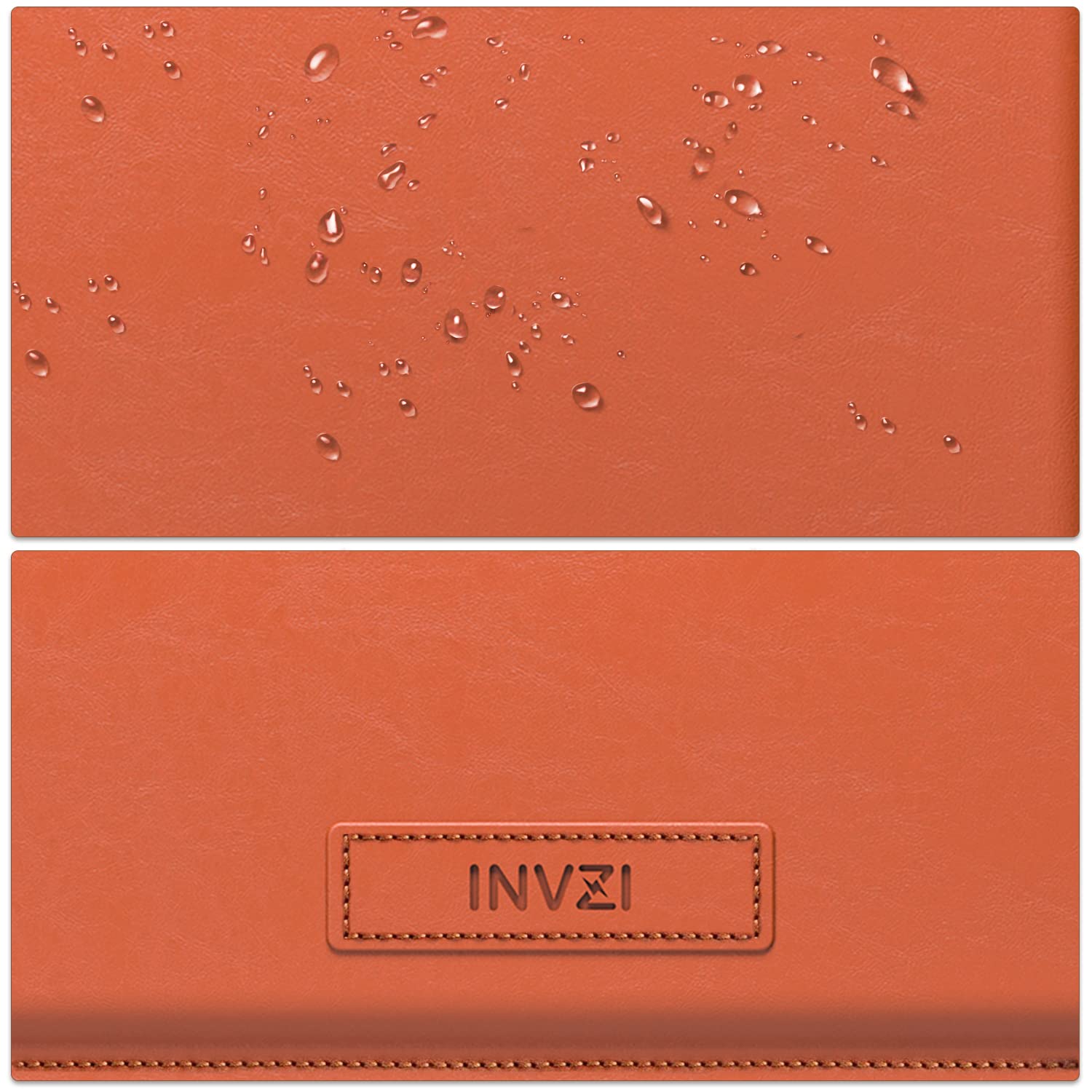 INVZI MacBook Sleeve, Vegan Leather Bag Compatible with 15”/16" MacBook Pro M1/Max 2018-2022, Compact Design with Invisible Stand (Saddle Brown)