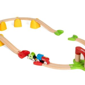 BRIO World 33710 - My First Railway Battery Operated Train Set | 25 Piece Wood Train Set for Toddlers | Inclusive of Accessories and Wooden Tracks | Certified by Forest Stewardship Council