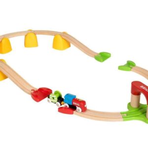 BRIO World 33710 - My First Railway Battery Operated Train Set | 25 Piece Wood Train Set for Toddlers | Inclusive of Accessories and Wooden Tracks | Certified by Forest Stewardship Council