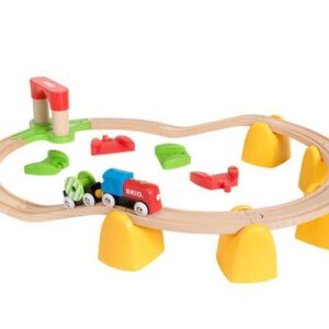 BRIO World 33710 - My First Railway Battery Operated Train Set | 25 Piece Wood Train Set for Toddlers | Inclusive of Accessories and Wooden Tracks | Certified by Forest Stewardship Council