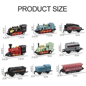 CORPER TOYS Mini Train Toy Die-Cast Pull Back Steam Train Model Set Assorted Styles for Kids Boys - 4 PACKS (16 pieces)