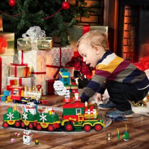 ZYLEGEN Christmas Train building Kit,Christmas Train Set with Snowman,Stocking Stuffer for Kids,Xmas Gifts for Boys Girls,Christmas Décor Building Kit(621+Pcs)