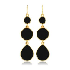 moonstruck round drop & dangle earrings for women (black)