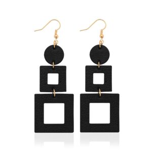 kiniva big dangle earrings for women trendy, lightweight boho earrings drop, fashion gifts for christmas (38 black)