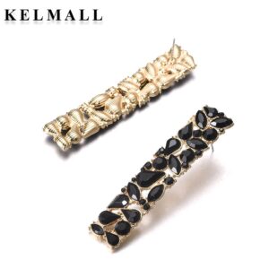 KELMALL Elegant Rhinestone Rectangle Earrings Trendy Crystal Geometric Drop Dangle Statement Earrings for Women