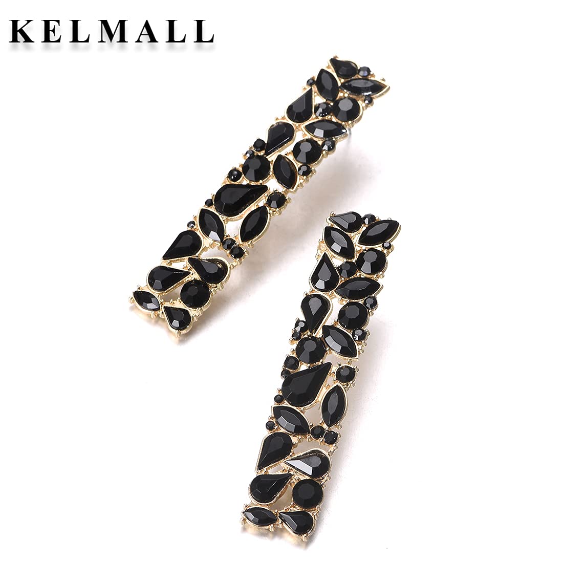 KELMALL Elegant Rhinestone Rectangle Earrings Trendy Crystal Geometric Drop Dangle Statement Earrings for Women