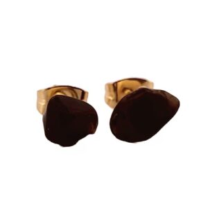 natural black onyx gold stud earrings nbogse2