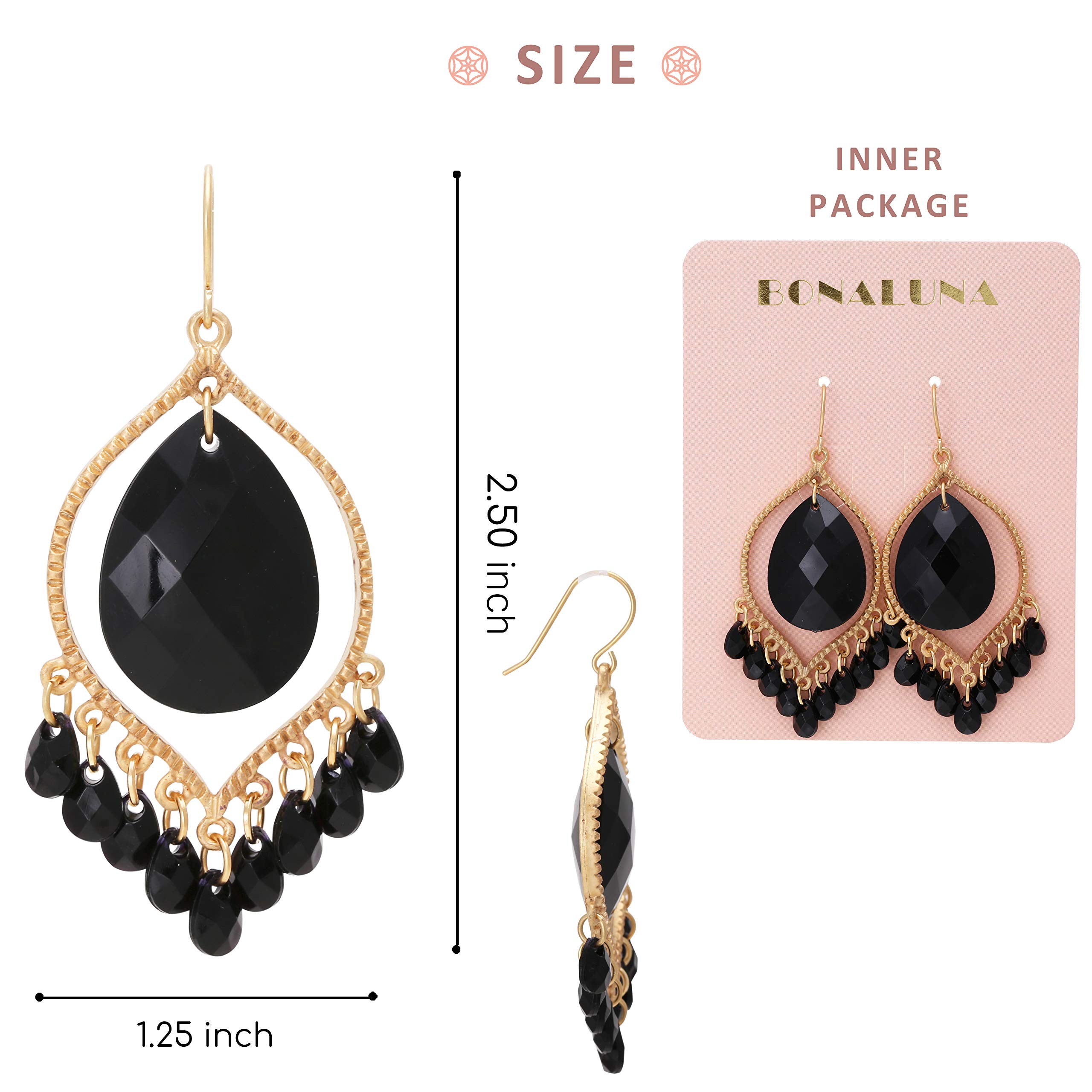 Bohemian Multi Beads Tassel Chandelier Dangle Drop Earrings for Women