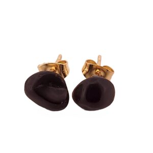 natural black onyx gold stud earrings nbogse4