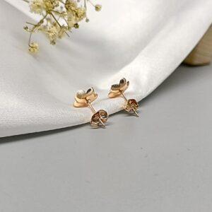 Black Flower Earrings for Women Rose Stud Earring 18K Gold Plated Hypoallergenic Ear Jewelry Rose Gold Black Small