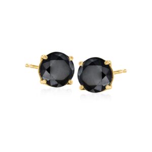 ross-simons 2.00 ct. t.w. black diamond stud earrings in 14kt yellow gold