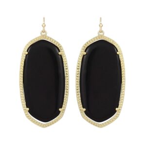 kendra scott danielle drop earrings in black & gold