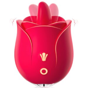 rose sex toys vibrator for women - rose toy sex stimulator for women with 9 tongue licking & 9 vibrating modes, g spot vibrators adult sex toys for womens couples sex nipple clitoral stimulation 1